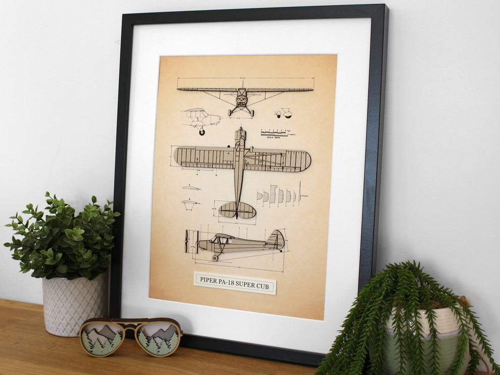 Piper PA-18 Super Cub Aviation Art | Laser Cut Wood Gifts & Art ...