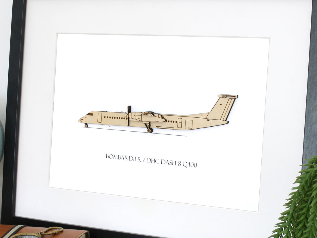 DHC Dash 8 Q400 Aviation Art | Laser Cut Gifts & Art – Simply Cut Art