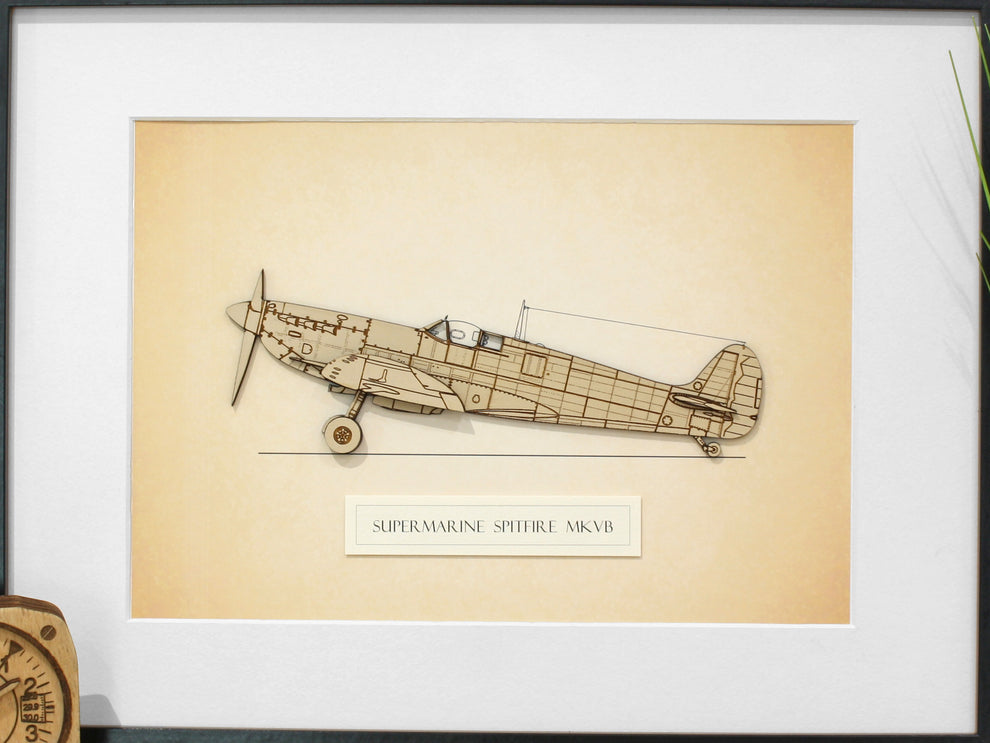Supermarine Spitfire Blueprint Aviation Art | Laser Cut Wood Gifts ...