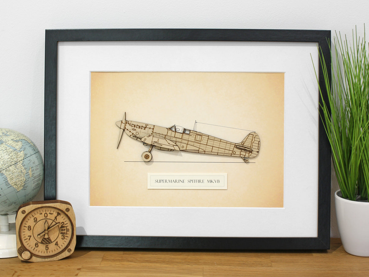 Supermarine Spitfire Blueprint Aviation Art | Laser Cut Wood Gifts ...