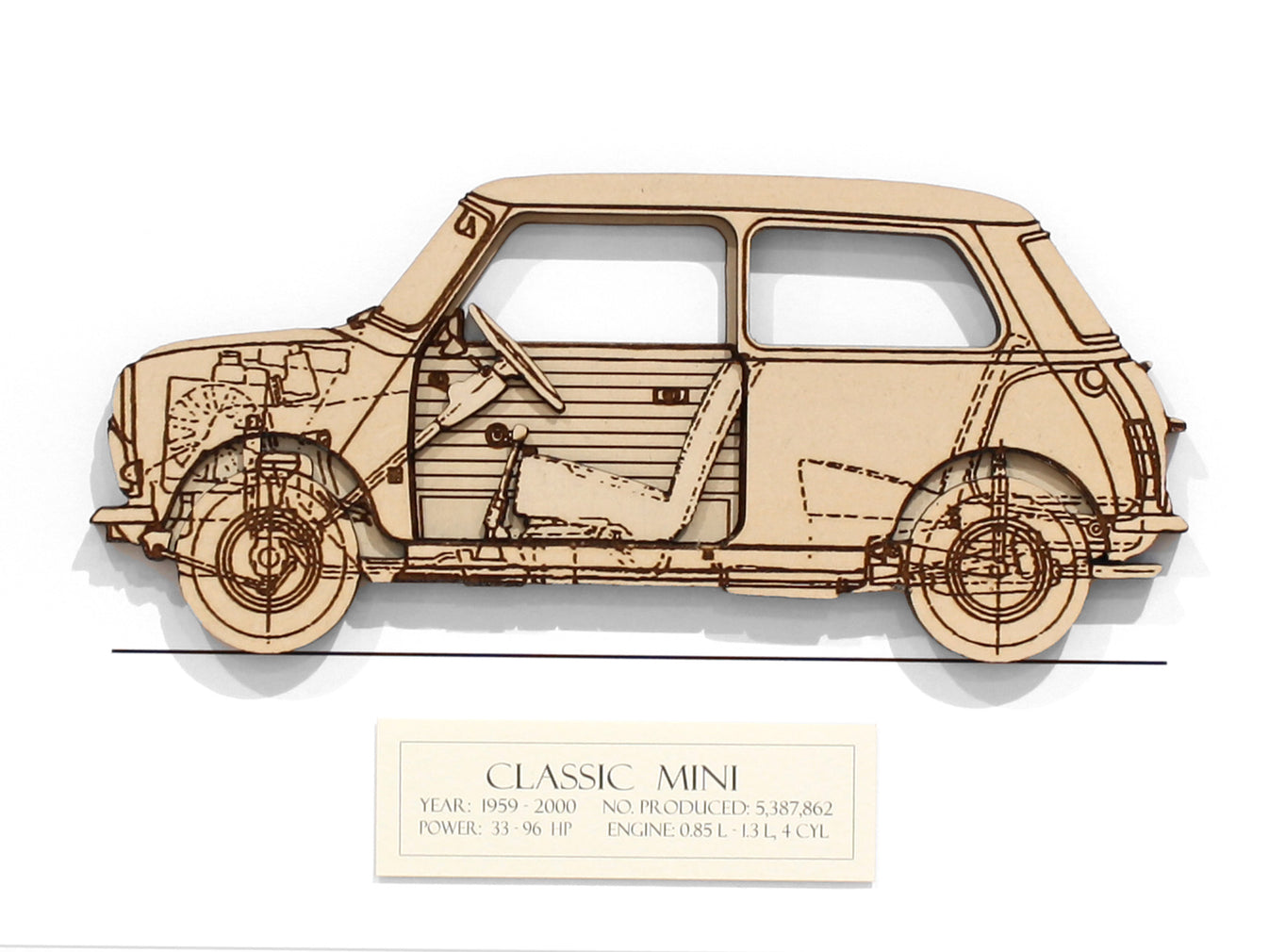 Classic Mini Blueprint Art | Mini Cooper Gifts | Laser Cut Wood ...