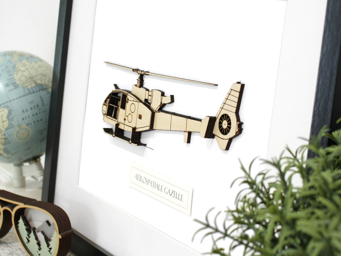 Aerospatiale Gazelle Helicopter Art | Laser Cut Wood Gifts & Art ...