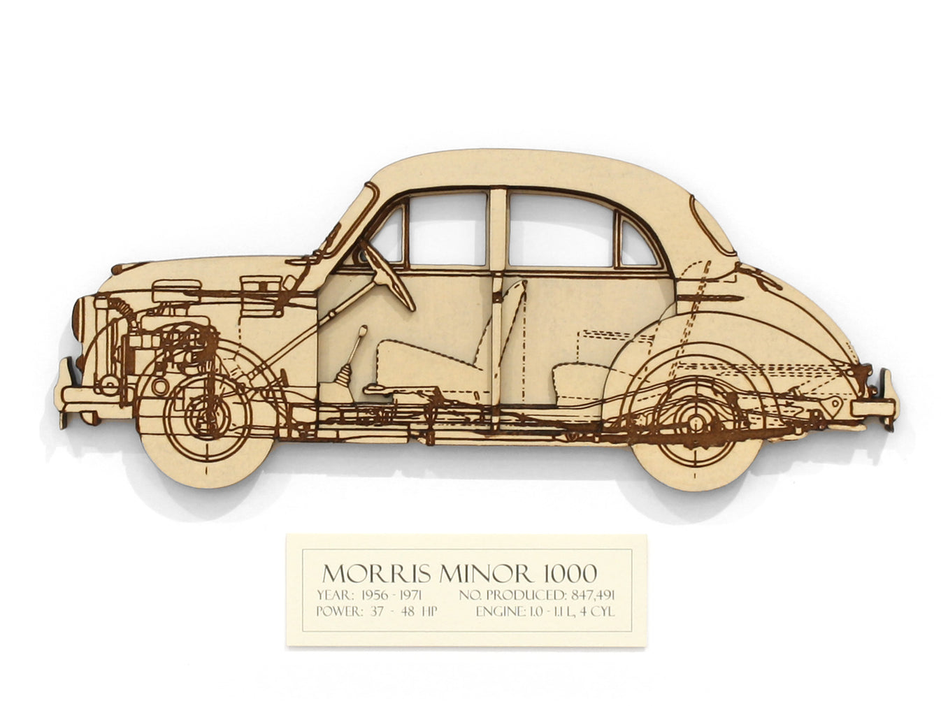 Morris Minor Gifts | Blueprint Art | Laser Cut Wood Gifts & Art ...