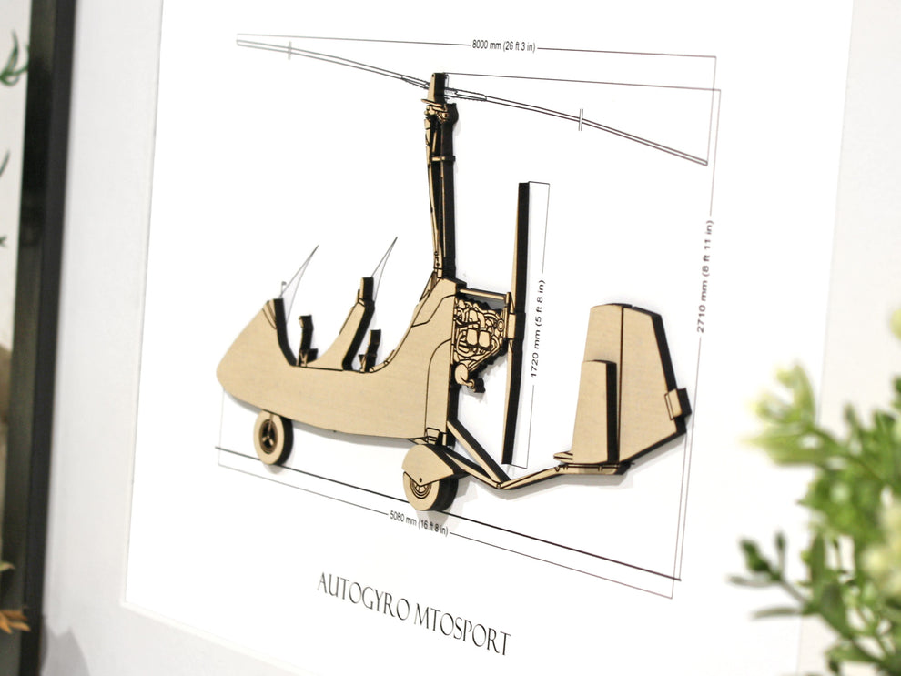 AutoGyro MTOsport Aviation Art | Laser Cut Gifts & Art – Simply Cut Art