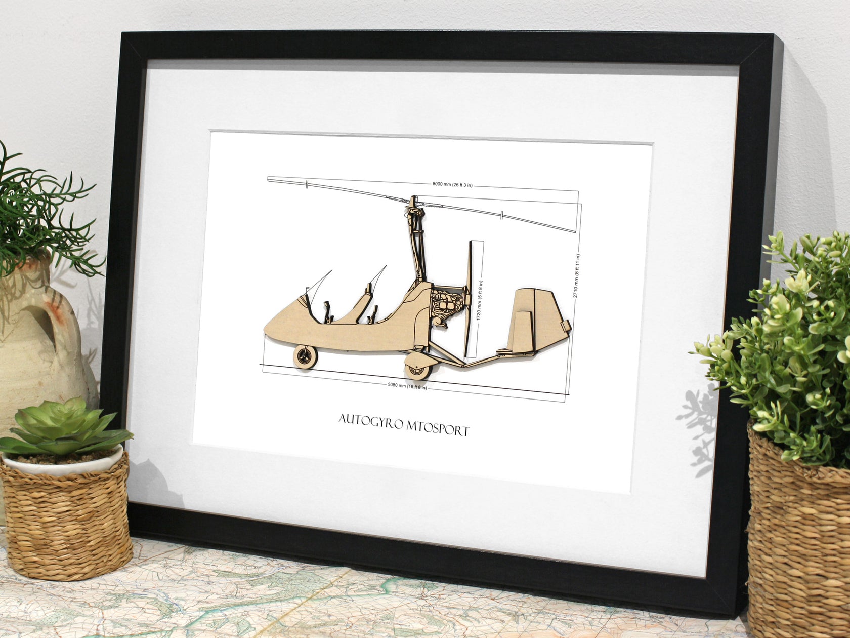 AutoGyro MTOsport Aviation Art | Laser Cut Gifts & Art – Simply Cut Art