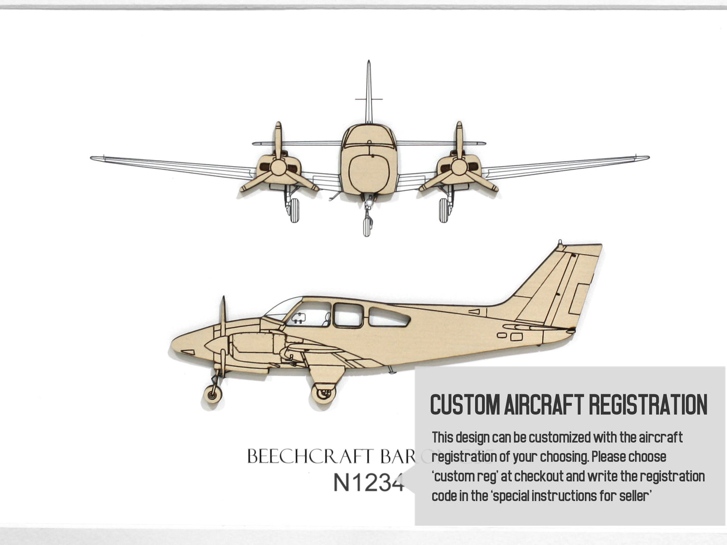Beechcraft Baron C55 Aviation Art | Laser Cut Gifts & Art – Simply Cut Art