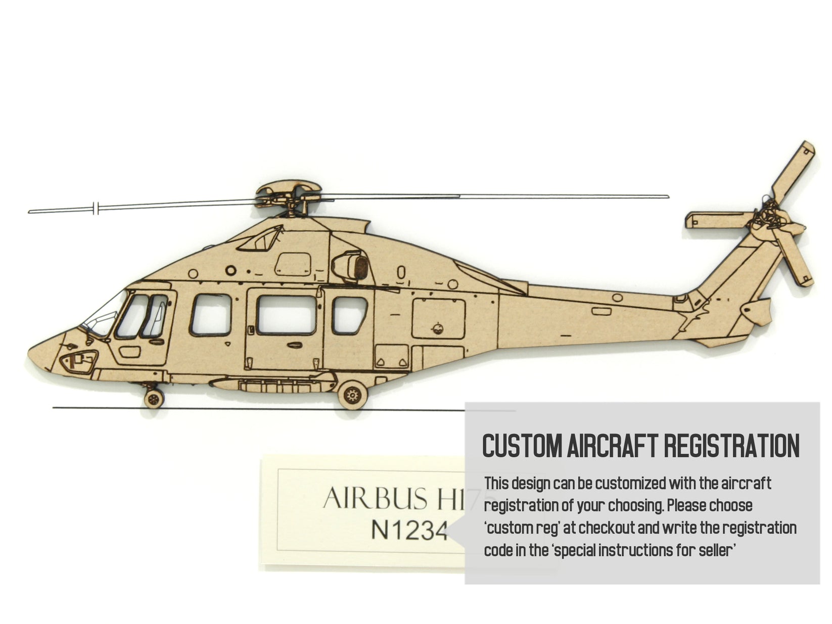 Airbus H175 Helicopter Blueprint Art | Laser Cut Wood Gifts – Simply ...