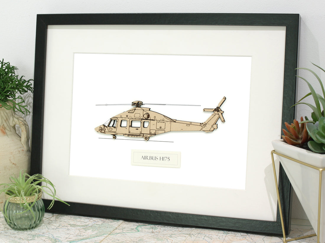 Airbus H175 Helicopter Blueprint Art | Laser Cut Wood Gifts – Simply ...