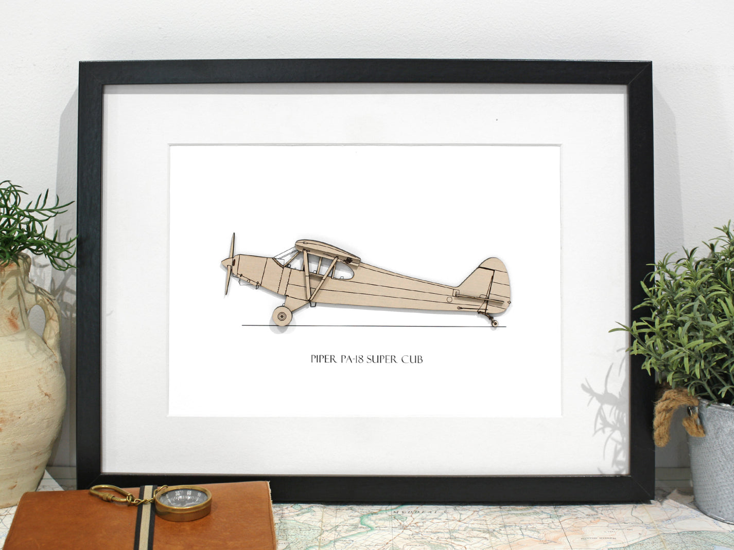 Piper PA-18 Super Cub Aviation Art | Laser Cut Gifts & Art – Simply Cut Art