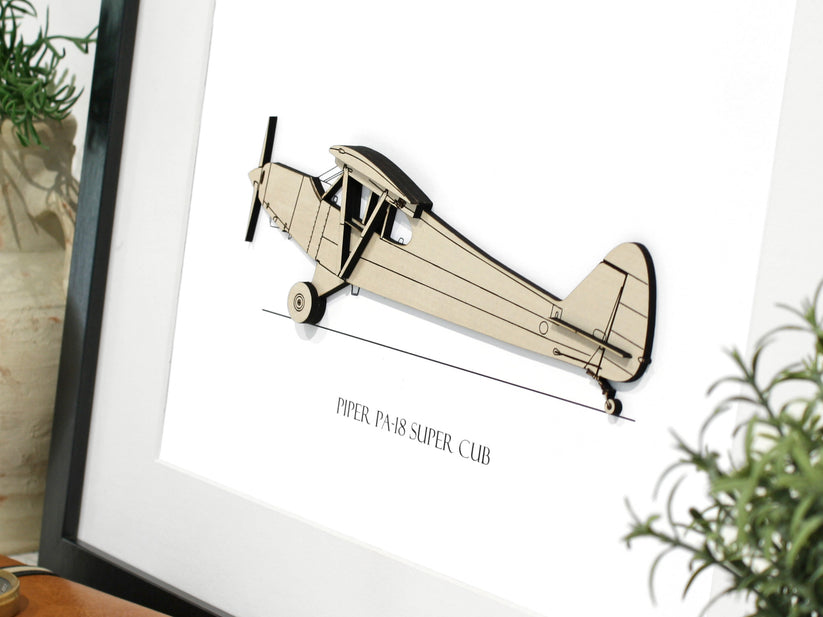 Piper PA-18 Super Cub Aviation Art | Laser Cut Gifts & Art – Simply Cut Art