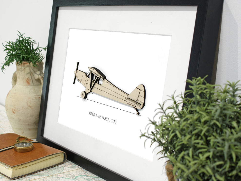 Piper PA-18 Super Cub Aviation Art | Laser Cut Gifts & Art – Simply Cut Art