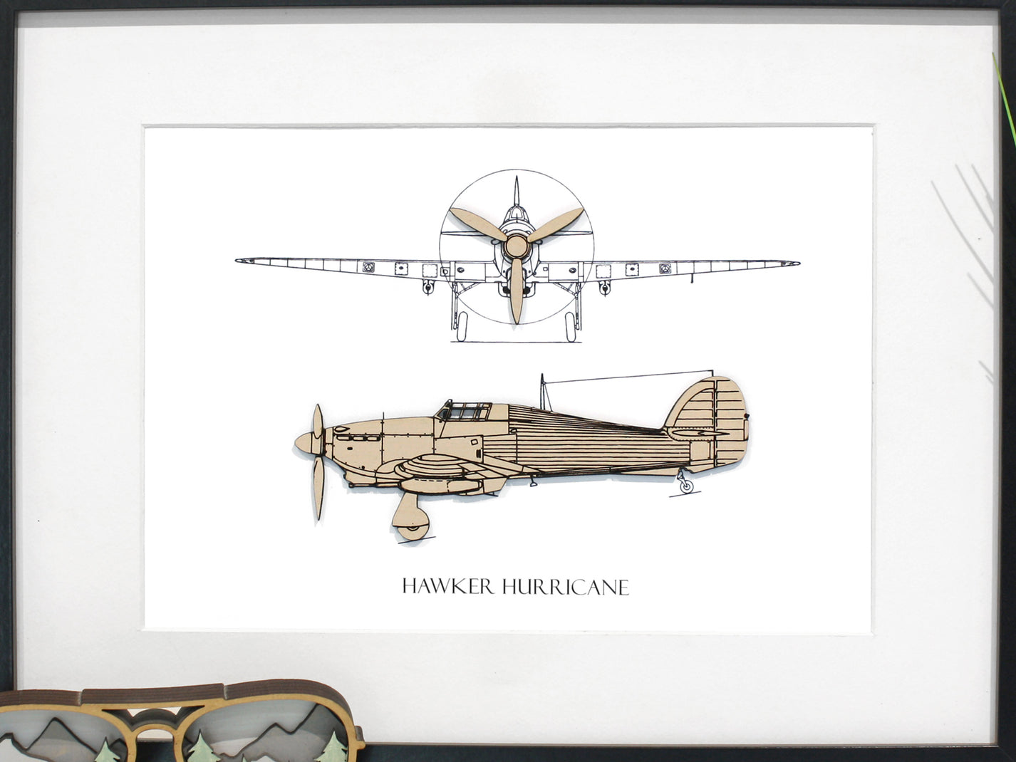 Hawker Hurricane Blueprint Art | Aviation Gifts | Laser Cut Wood ...