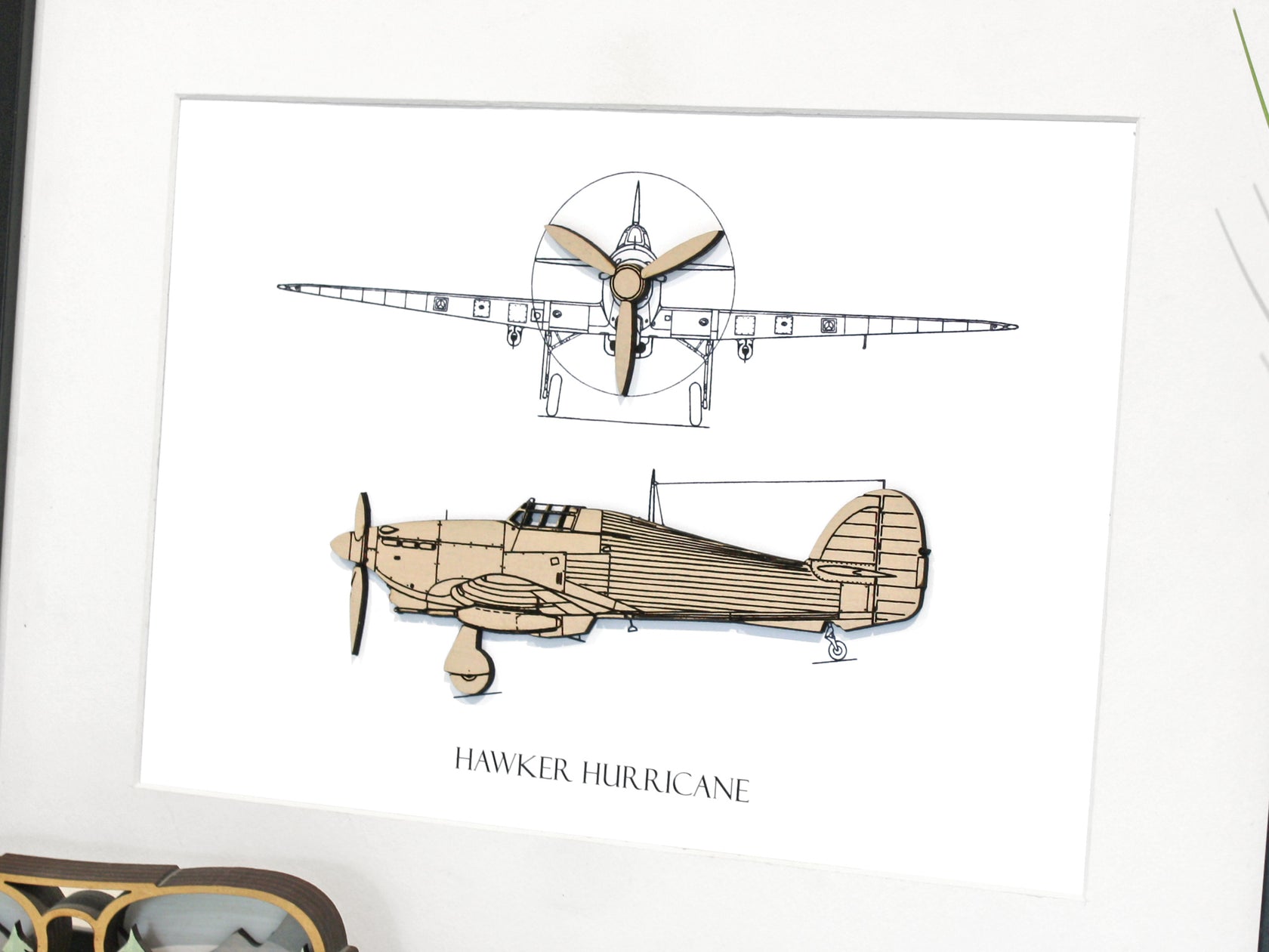 Hawker Hurricane Blueprint Art | Aviation Gifts | Laser Cut Wood ...