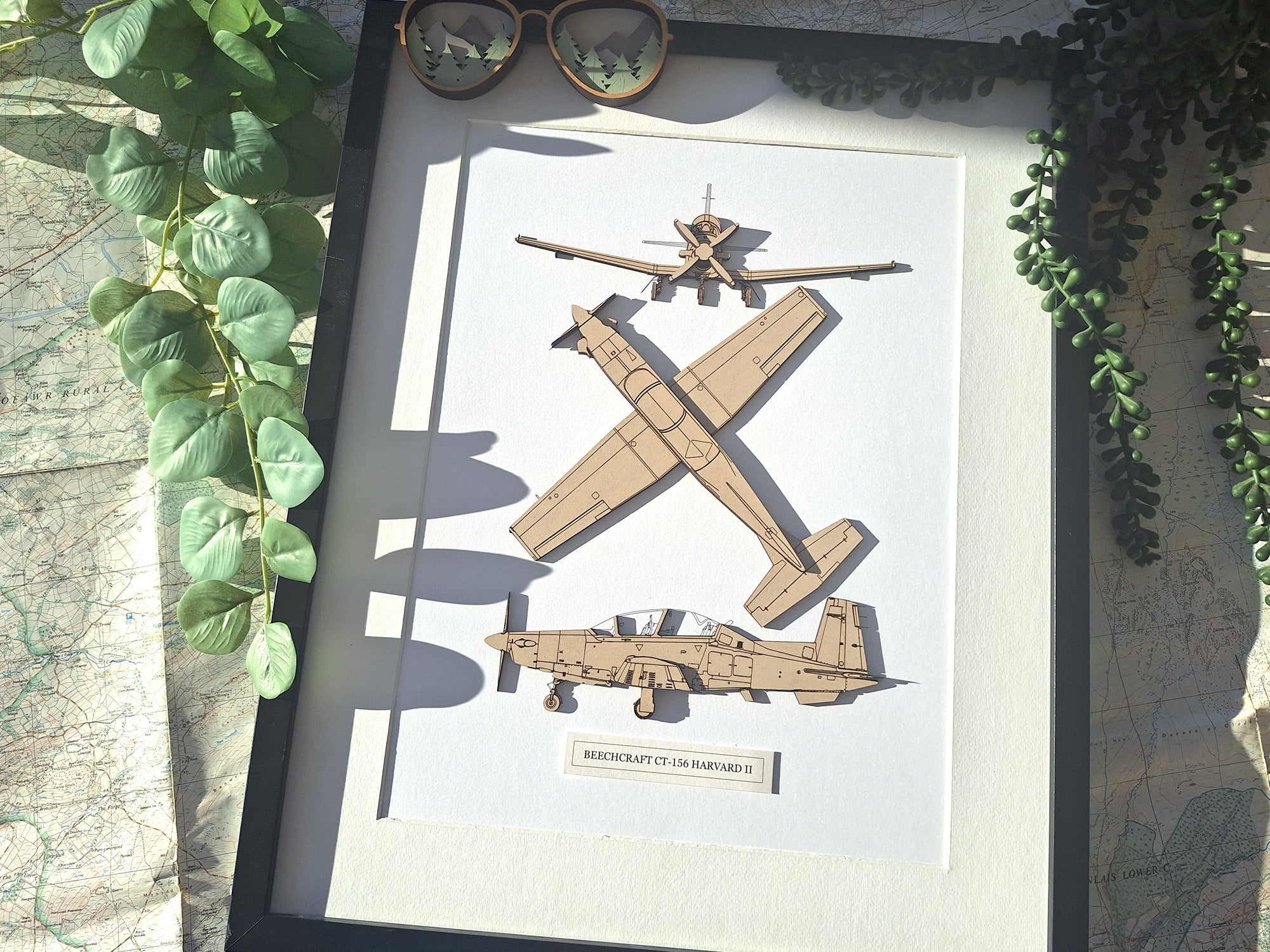 Beechcraft CT-156 Harvard II artwork - LARGE | Laser Cut Wood Gifts ...