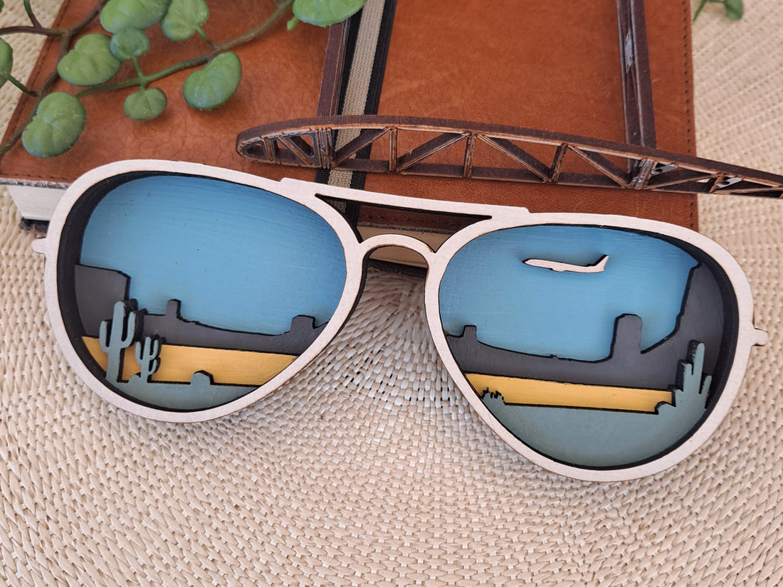 Custom Aviator Sunglasses Art (Desert) | Aviation Art | Pilot Gift ...