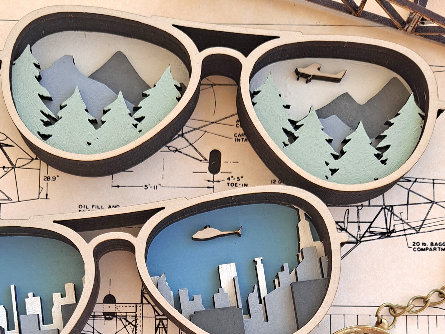 Custom Aviator Sunglasses Art (Mountain) | Aviation Art | Pilot Gift ...