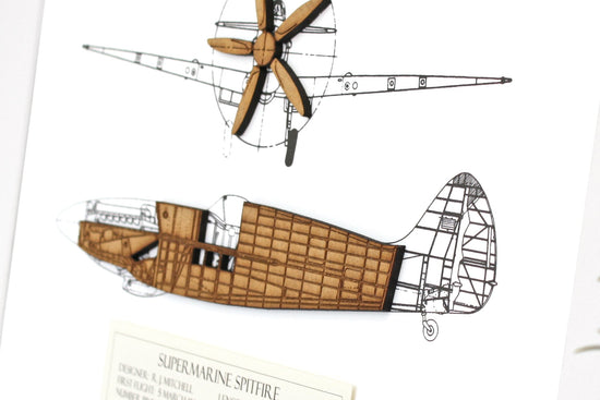 Spitfire Blueprint Art | Aviation Art | Laser Cut Wood Gifts & Art ...