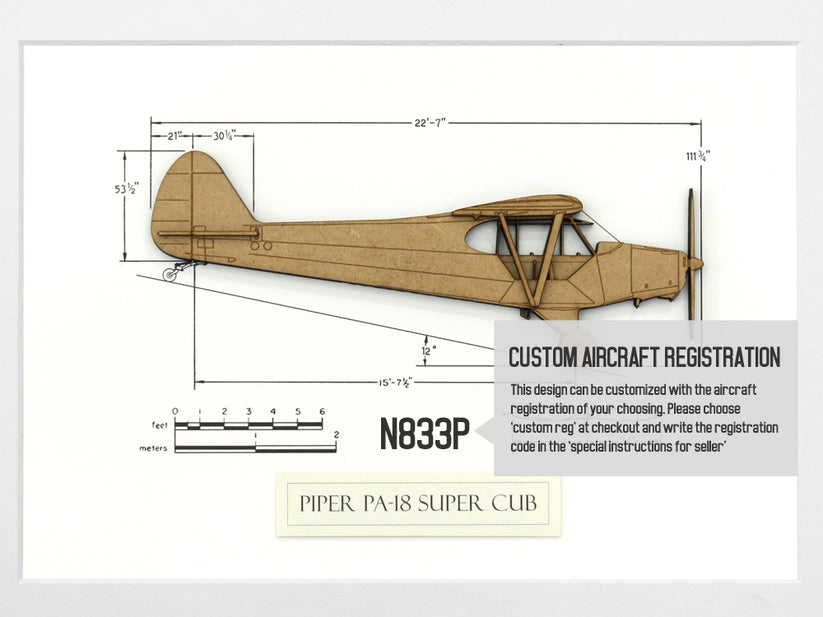 Piper PA-18 Super Cub Art | Aviation Decor | Laser Cut Gifts & Art ...