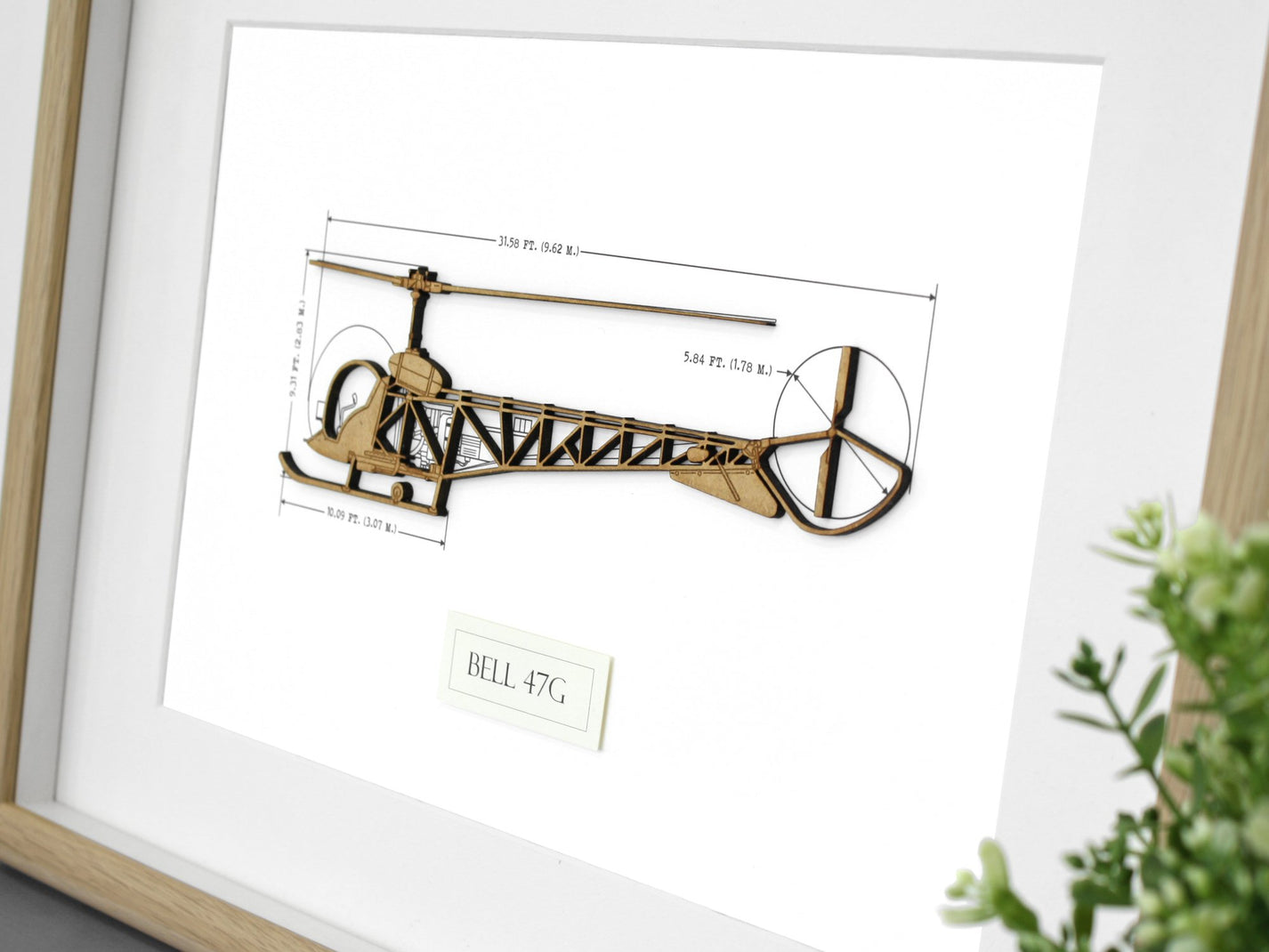 Bell 47G Helicopter Art | Blueprint | Laser Cut Wood Gifts & Art ...