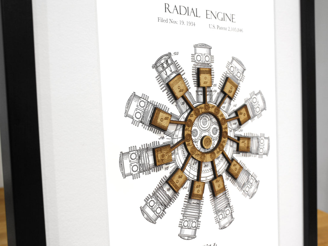 Radial Engine Patent | Aviation Art | Laser Cut Wood Gifts & Art ...