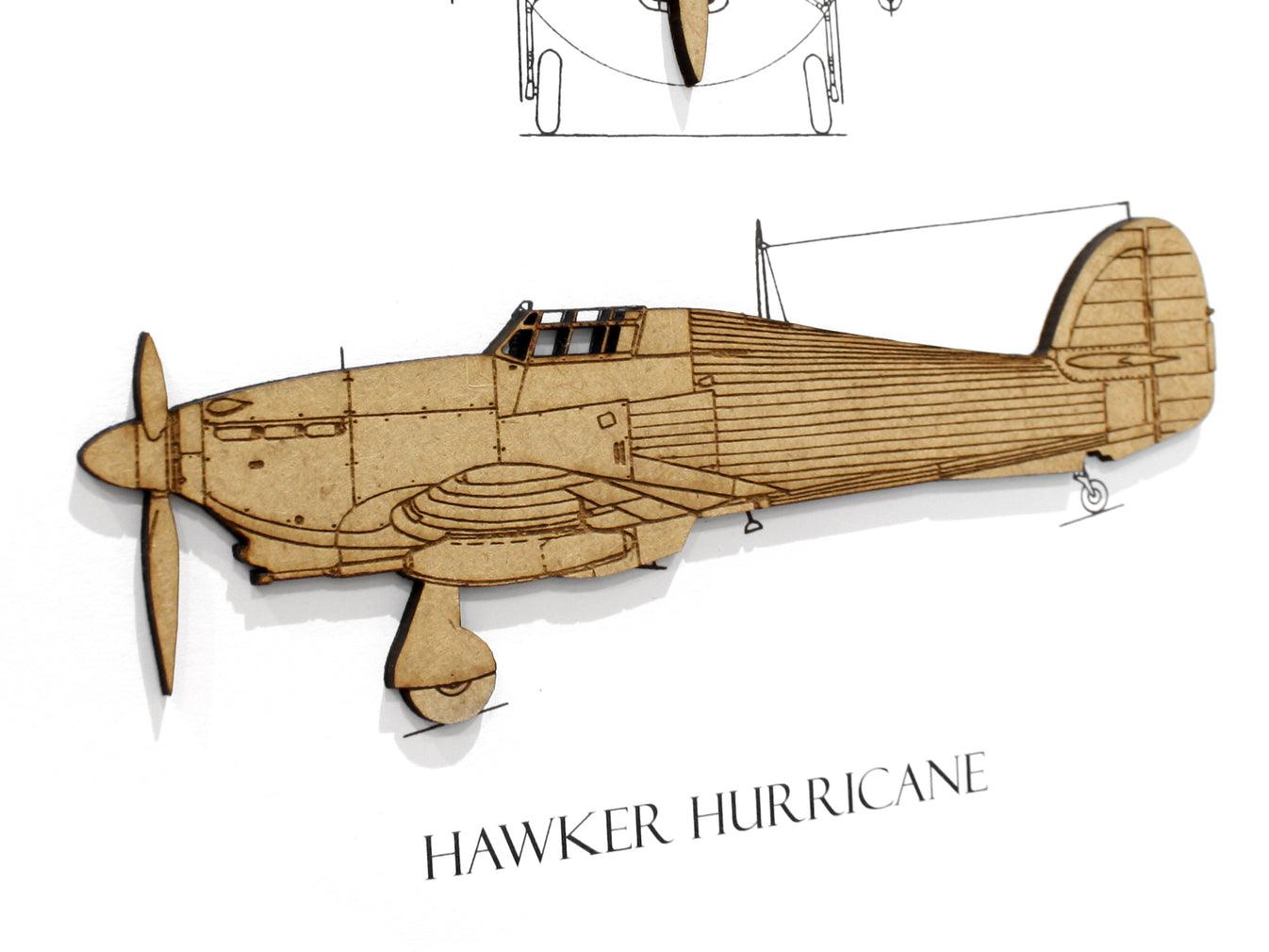 Hawker Hurricane Blueprint Art | Aviation Gifts | Laser Cut Wood ...