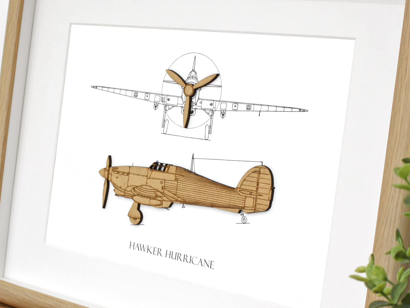 Hawker Hurricane Blueprint Art | Aviation Gifts | Laser Cut Wood ...