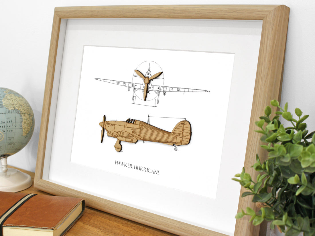 Hawker Hurricane Blueprint Art | Aviation Gifts | Laser Cut Wood ...