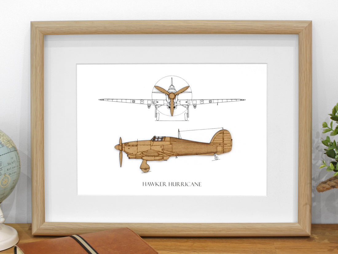 Hawker Hurricane Blueprint Art | Aviation Gifts | Laser Cut Wood ...