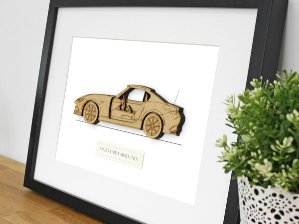 Mazda MX-5 Miata ND Art | Automotive Gifts | Laser Cut Blueprint Art ...