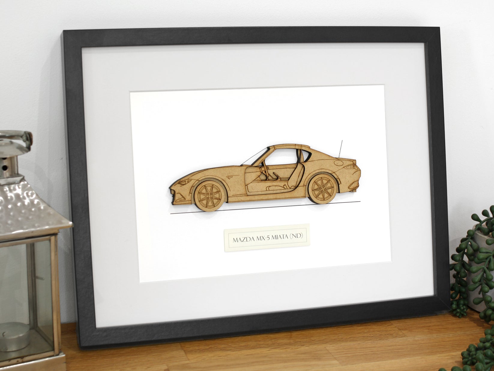 Mazda MX-5 Miata ND Art | Automotive Gifts | Laser Cut Blueprint Art ...