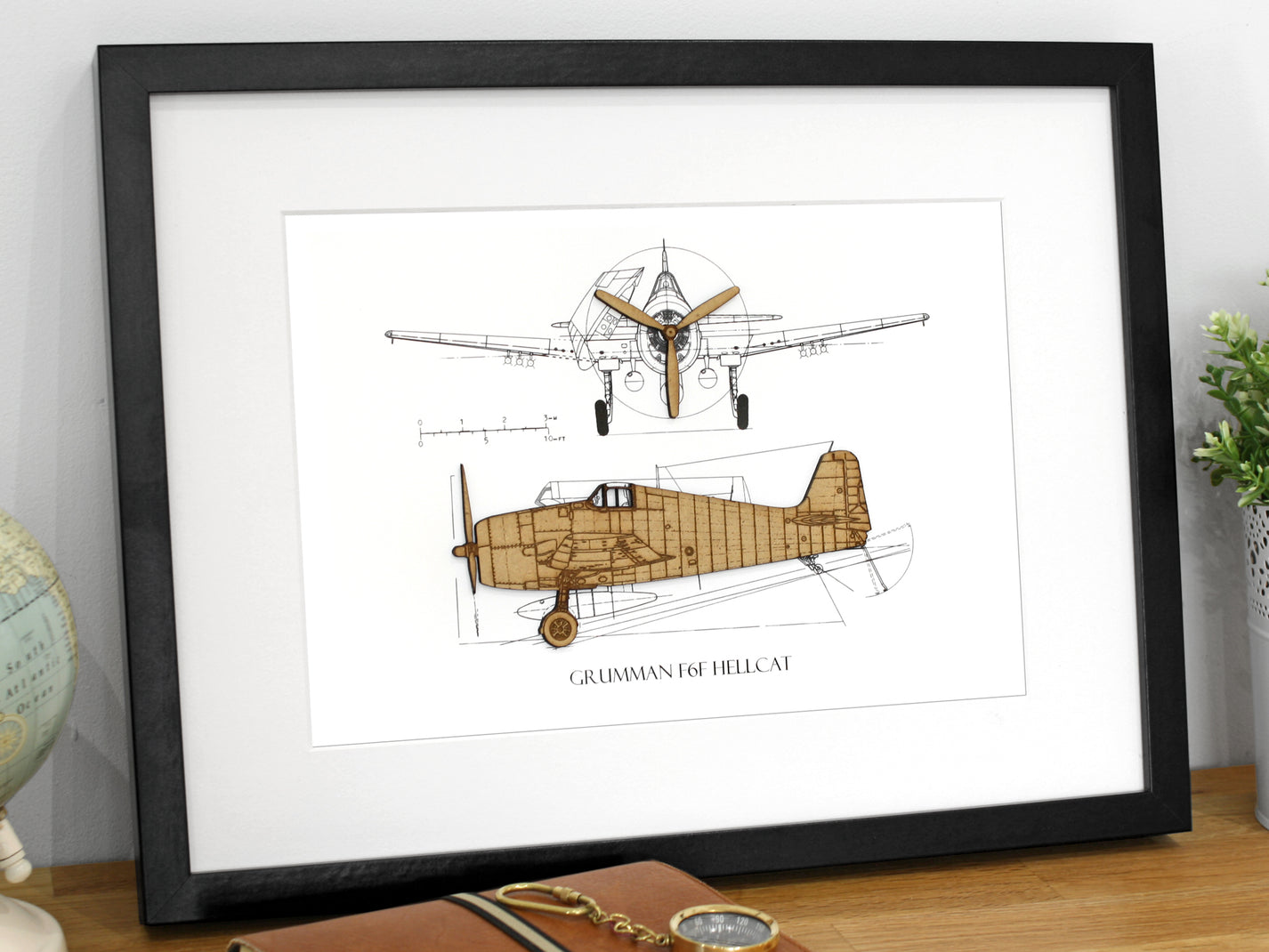 Grumman F6F Hellcat Blueprint Art | Aviation Gift | Laser Cut Wood ...