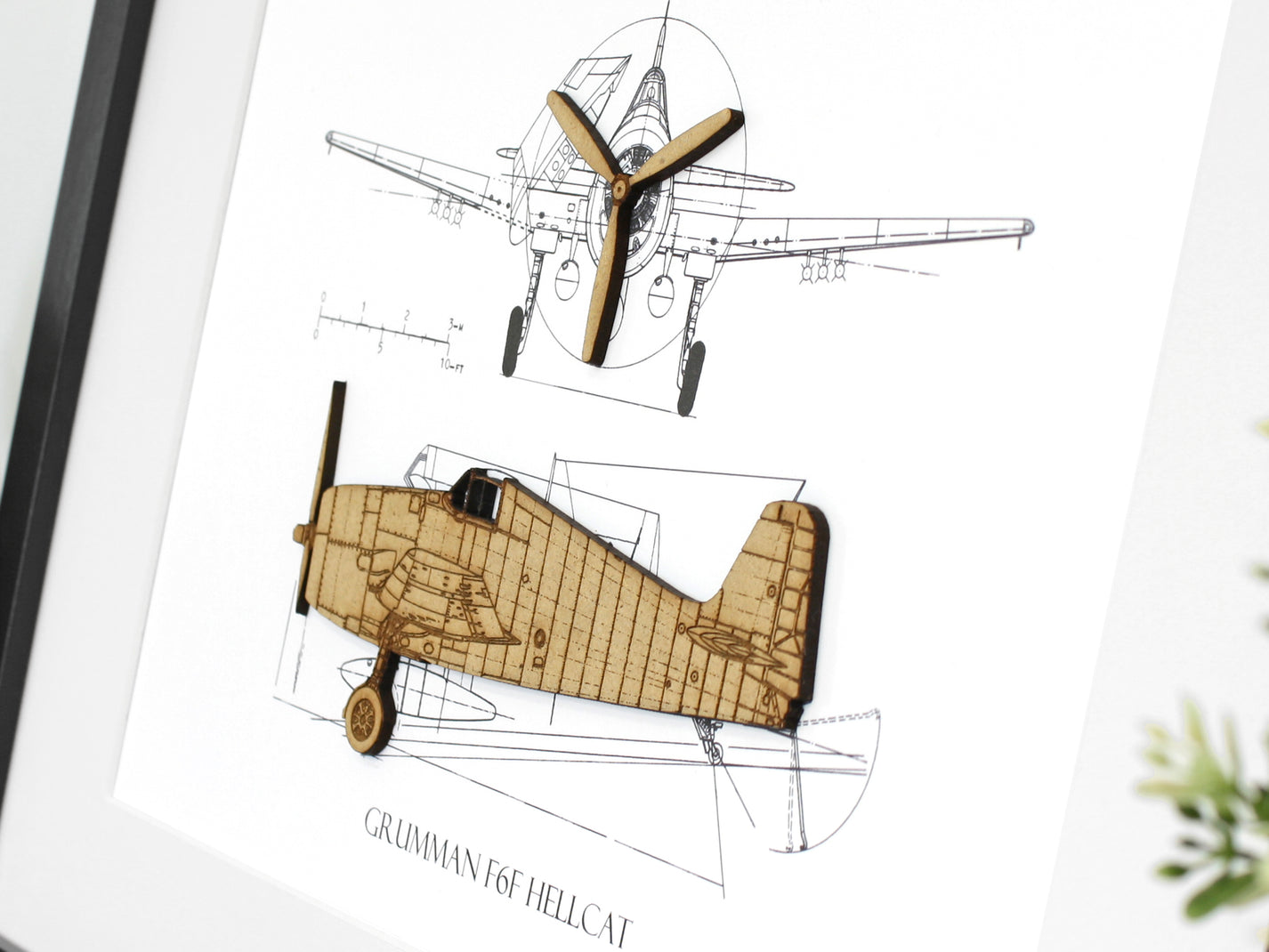 Grumman F6F Hellcat Blueprint Art | Aviation Gift | Laser Cut Wood ...
