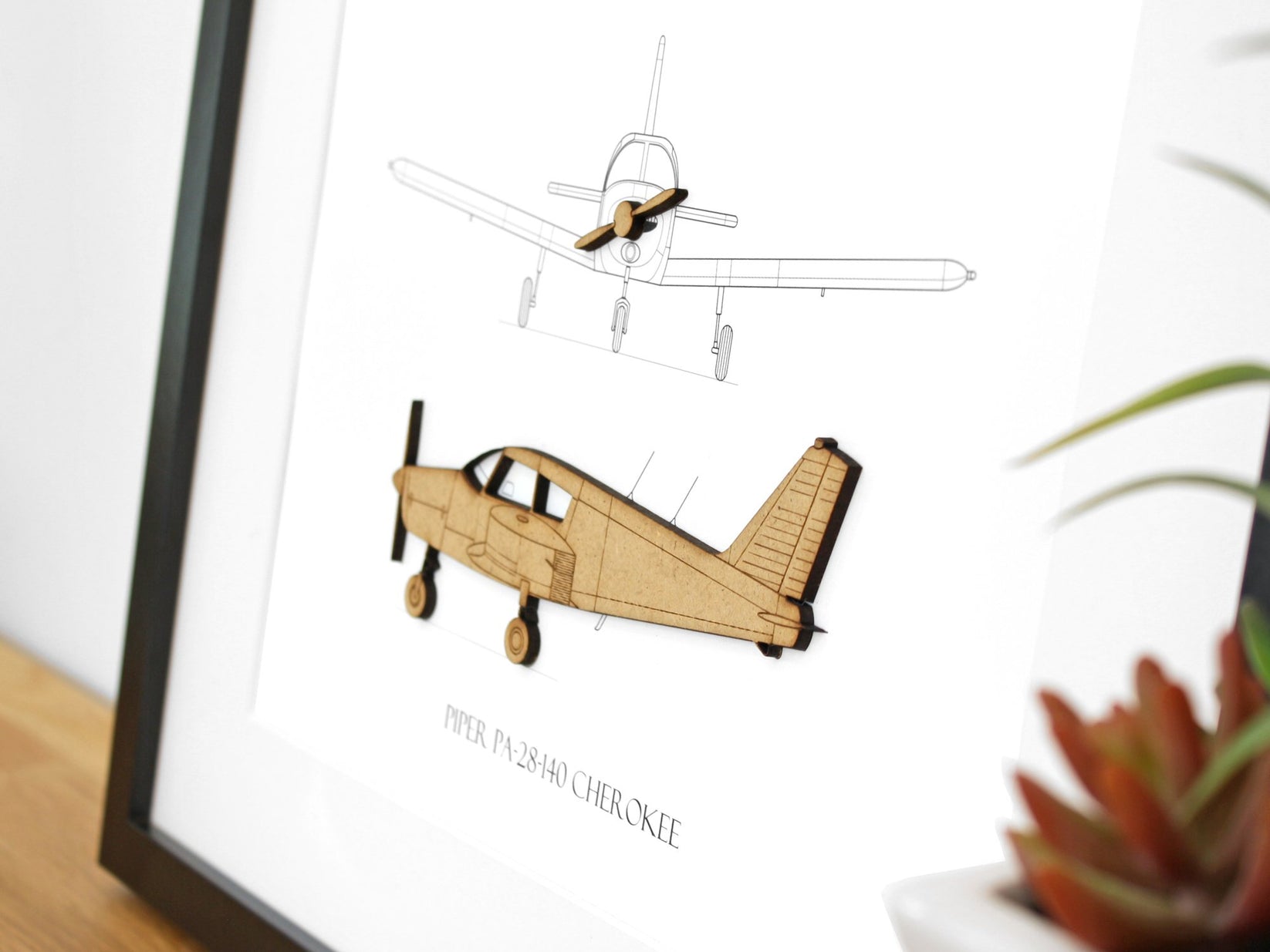 Piper PA-28-140 Cherokee Art | Aviation Gifts | Laser Cut Wood – Simply ...