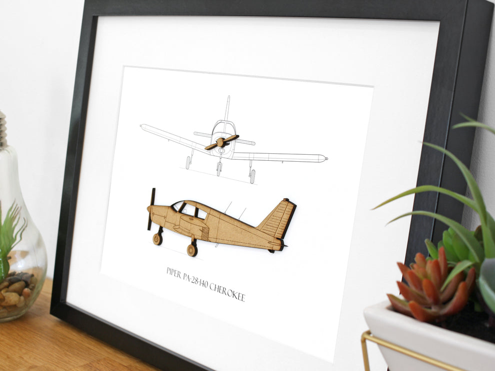 Piper PA-28-140 Cherokee Art | Aviation Gifts | Laser Cut Wood – Simply ...