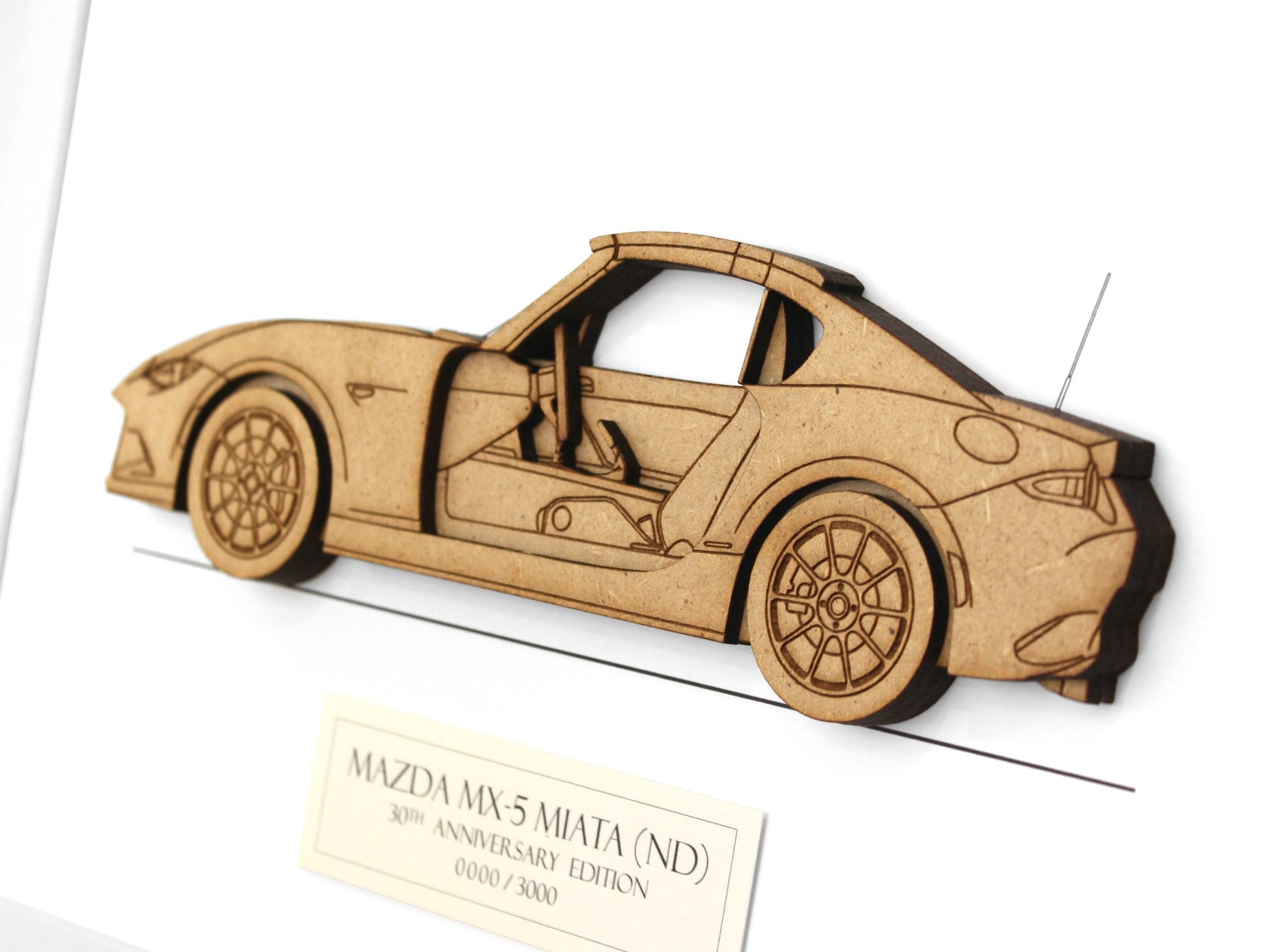 Mazda MX-5 Miata 30th Anniversary Blueprint Art | Laser Cut Wood ...