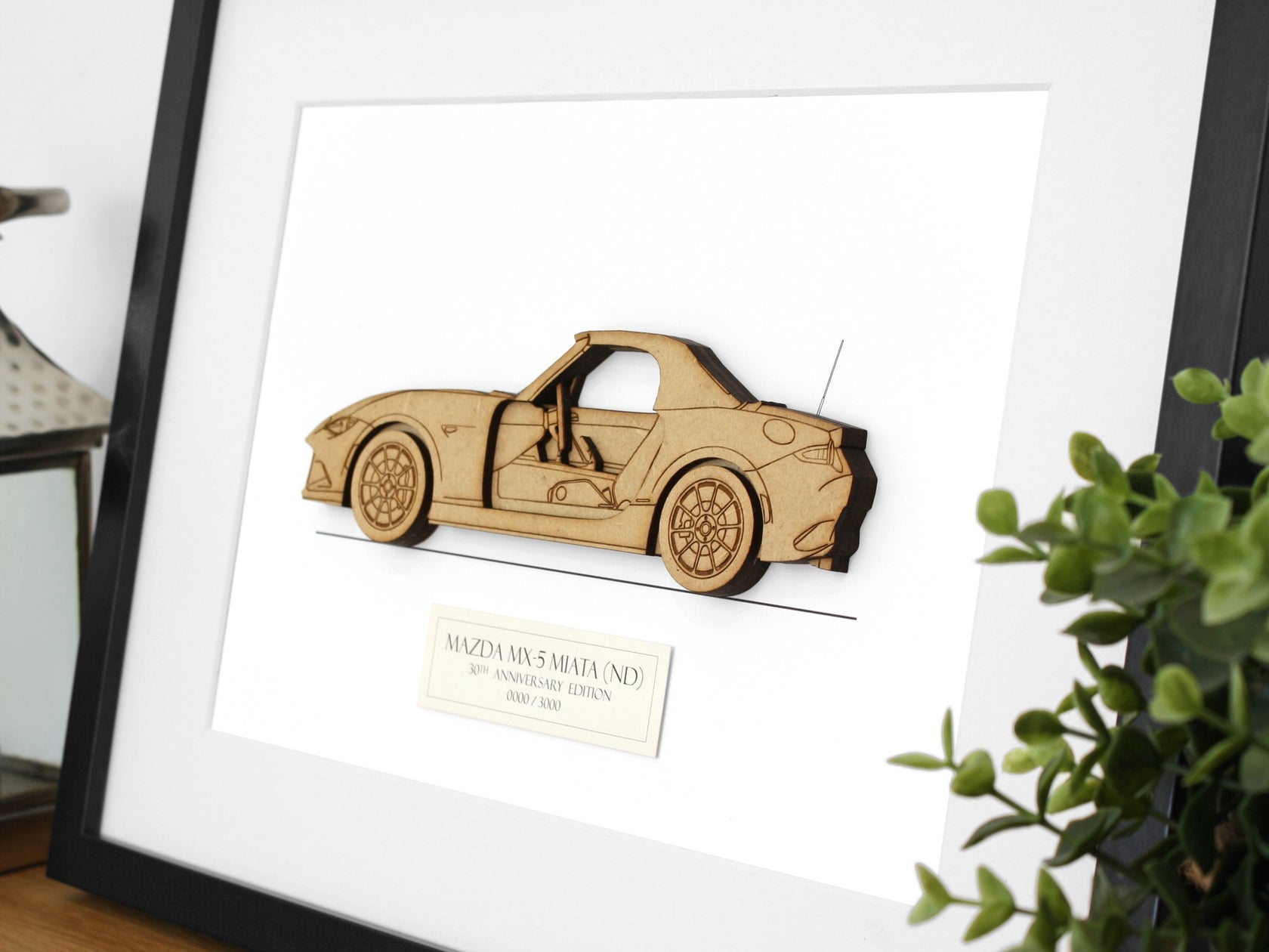 Mazda MX-5 Miata 30th Anniversary Blueprint Art | Laser Cut Wood ...