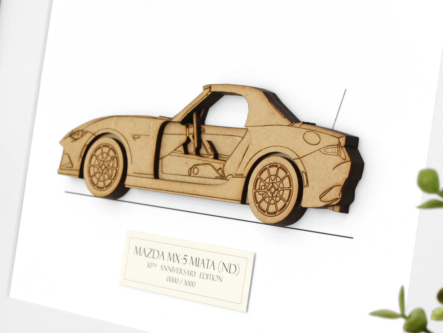 Mazda MX-5 Miata 30th Anniversary Blueprint Art | Laser Cut Wood ...