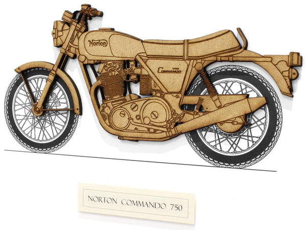 Norton Commando Motorcycle Art | Blueprint Art | Laser Cut Wood ...
