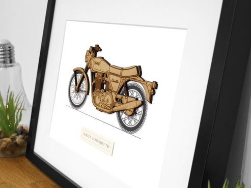 Norton Commando Motorcycle Art | Blueprint Art | Laser Cut Wood ...