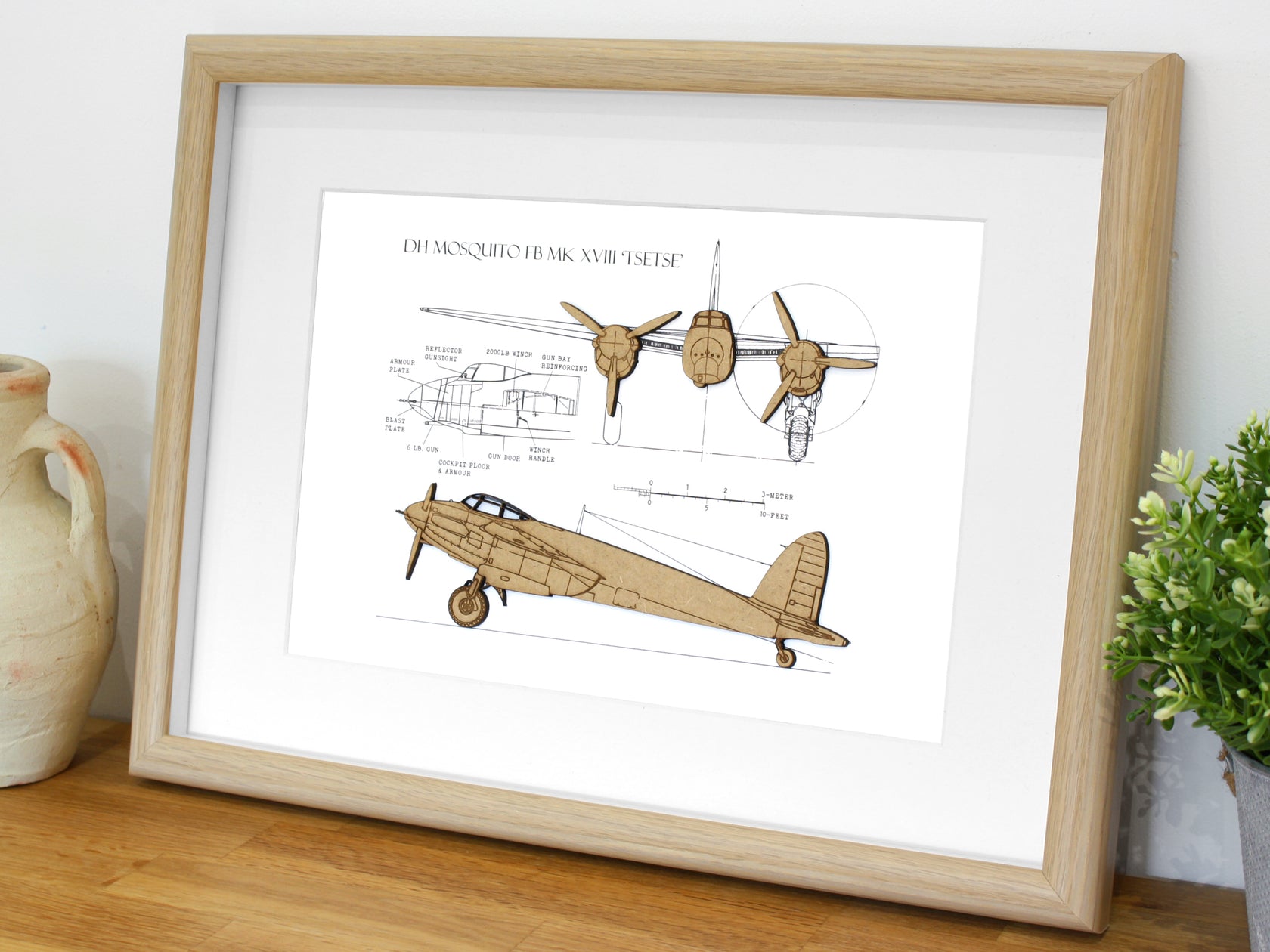 DH Mosquito Blueprint Art | Aviation Decor | Laser Cut Wood – Simply ...