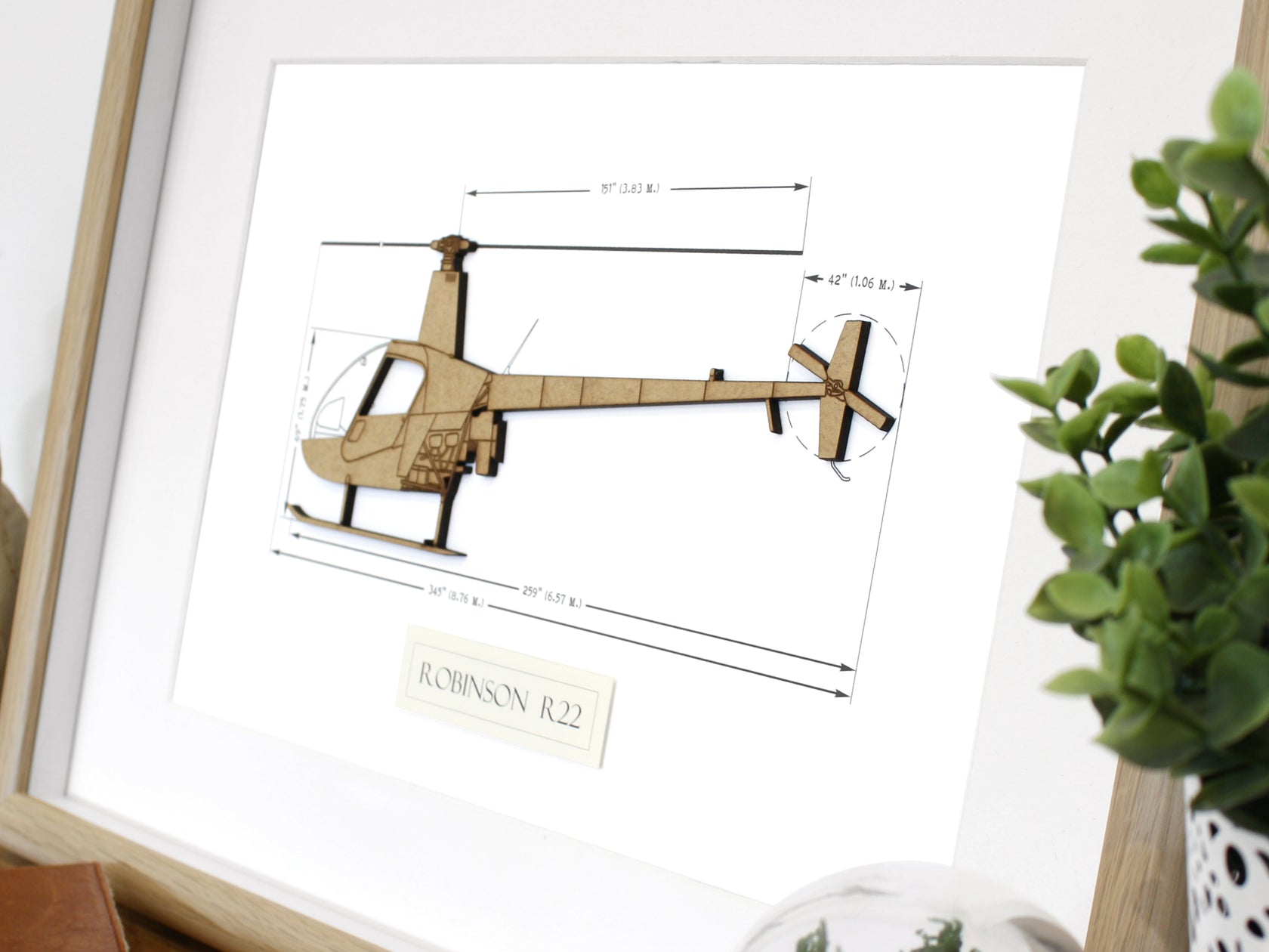 Robinson R22 Helicopter Art | Blueprint | Laser Cut Wood Gifts & Art ...