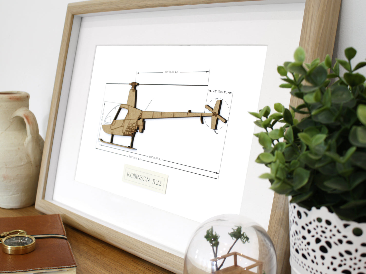 Robinson R22 Helicopter Art | Blueprint | Laser Cut Wood Gifts & Art ...