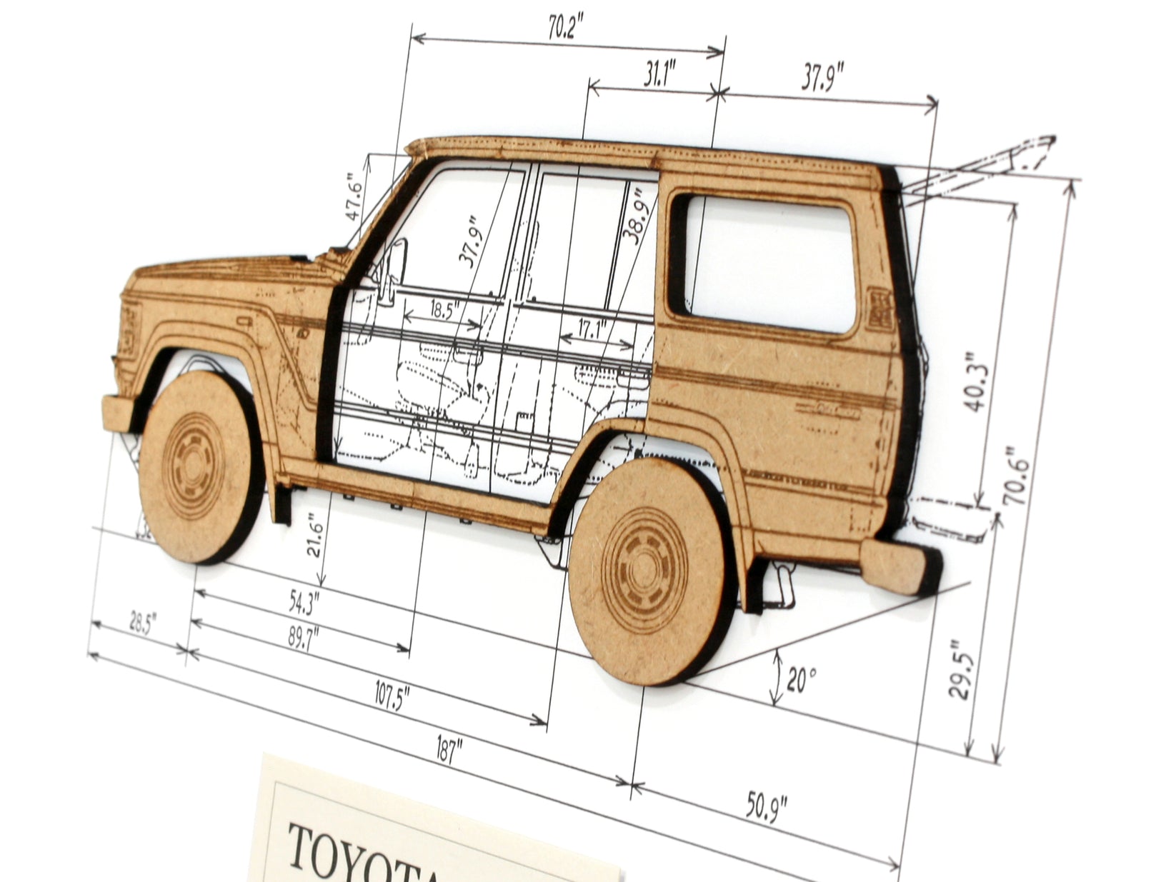 Toyota FJ60 Blueprint Art | Laser Cut Wood Gifts & Art – Simply Cut Art