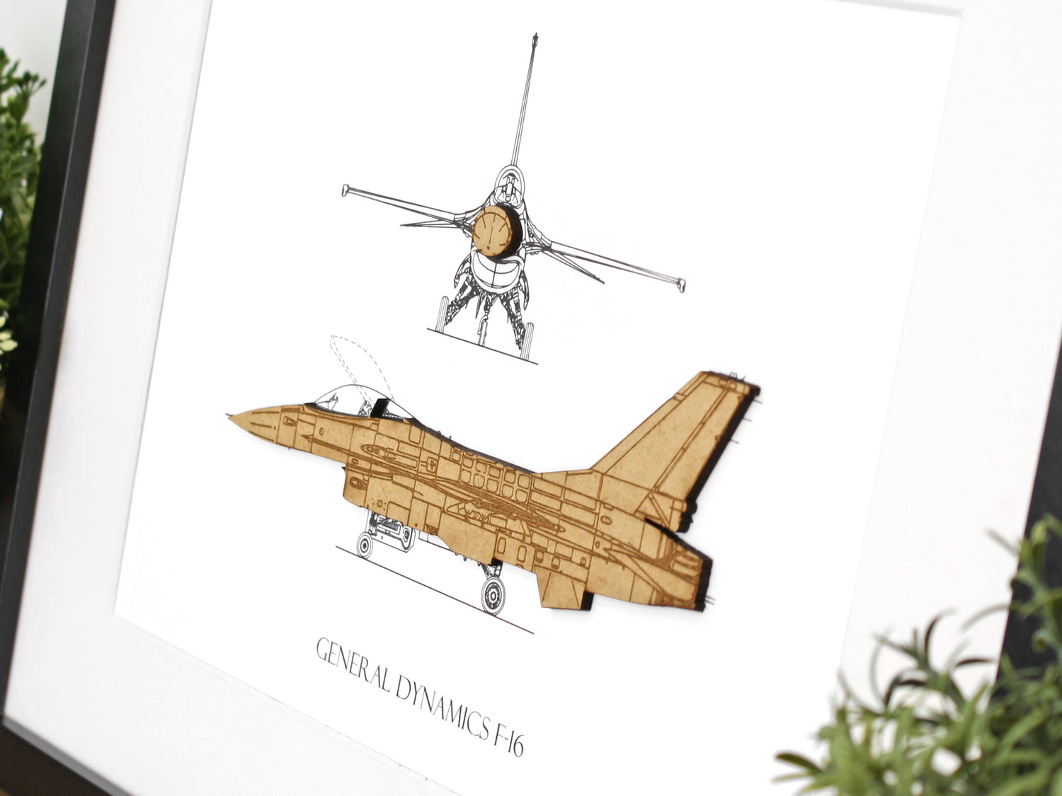 F-16 Blueprint Art | Aviation Decor | Laser Cut Wood – Simply Cut Art