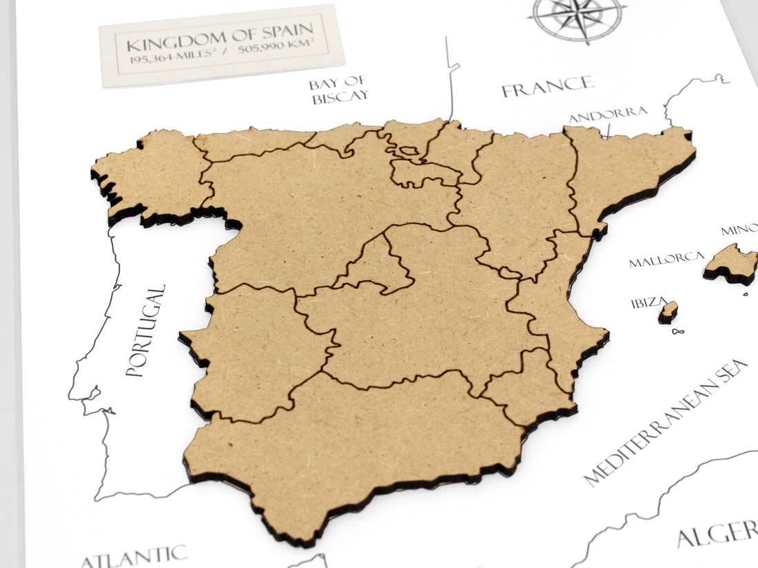 Map of Spain | Custom Spain Map | Laser Cut Wood Gifts & Art – Simply ...