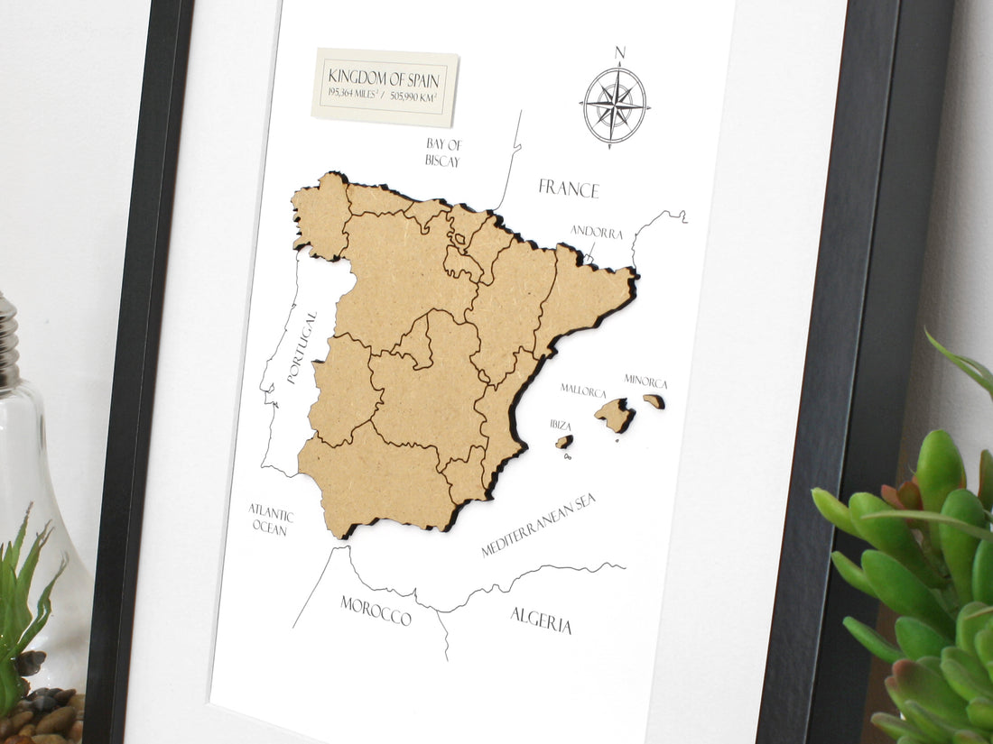 Map of Spain | Custom Spain Map | Laser Cut Wood Gifts & Art – Simply ...
