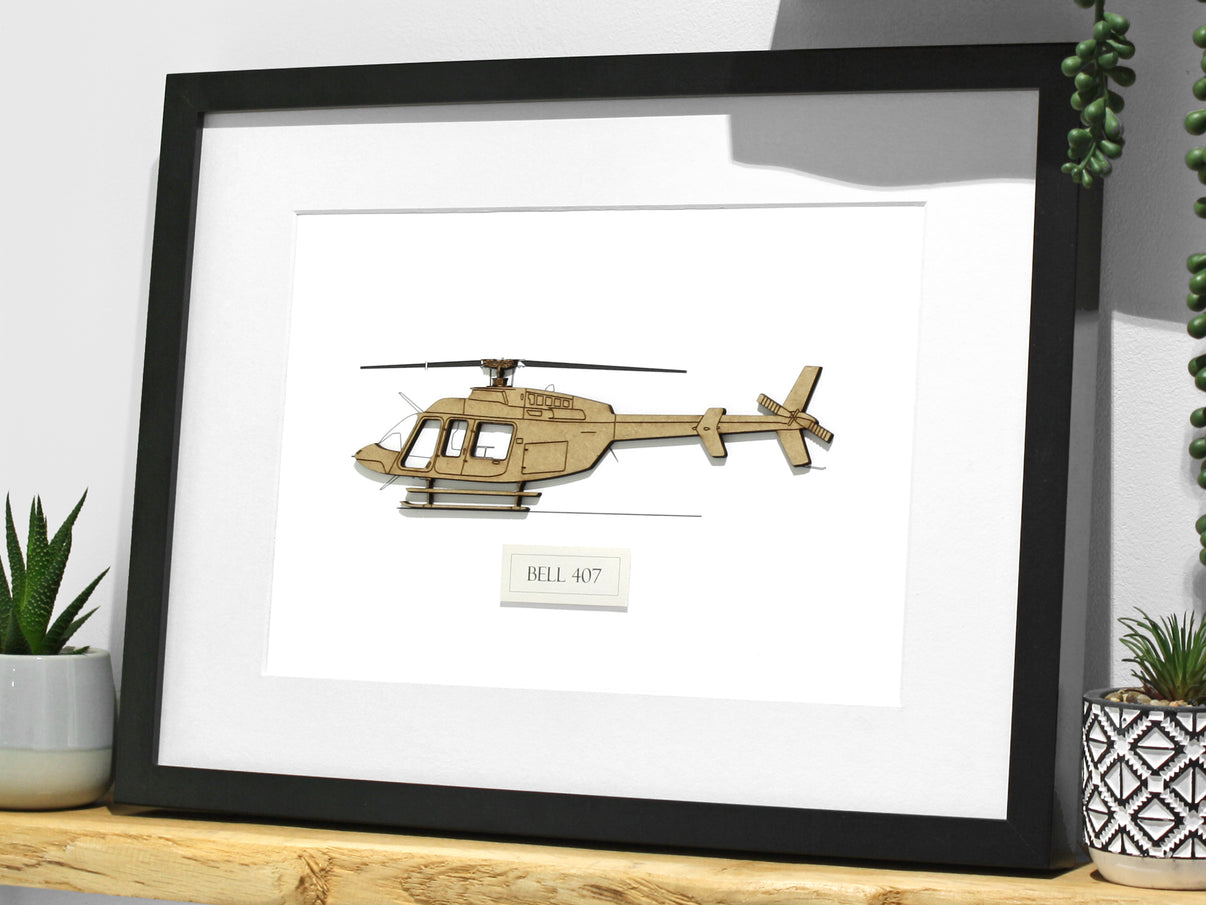 Bell 407 Helicopter Art | Blueprints | Laser Cut Wood Gifts – Simply ...