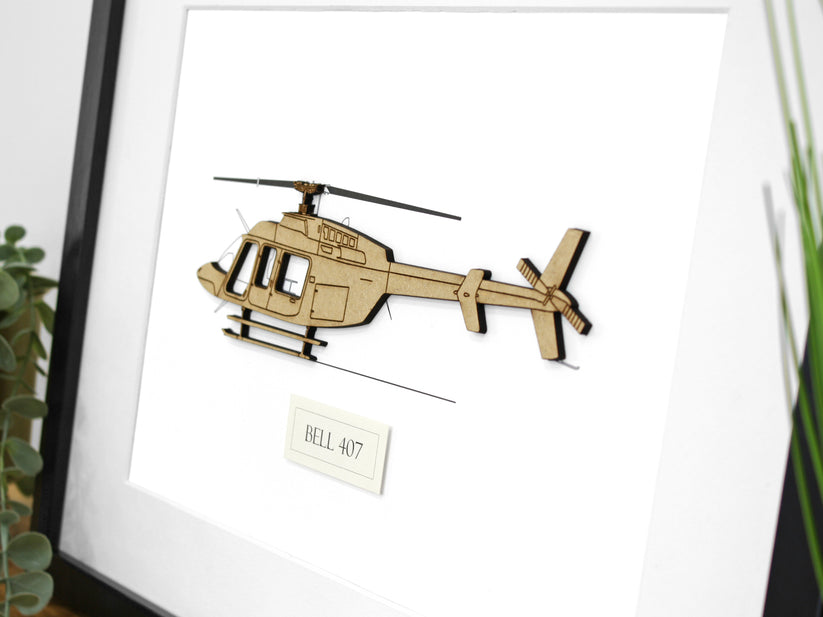 Bell 407 Helicopter Art | Blueprints | Laser Cut Wood Gifts – Simply ...