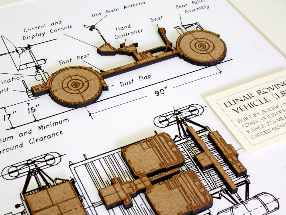 Lunar Rover Blueprint | Space Art | NASA Decor | Laser Cut Wood ...