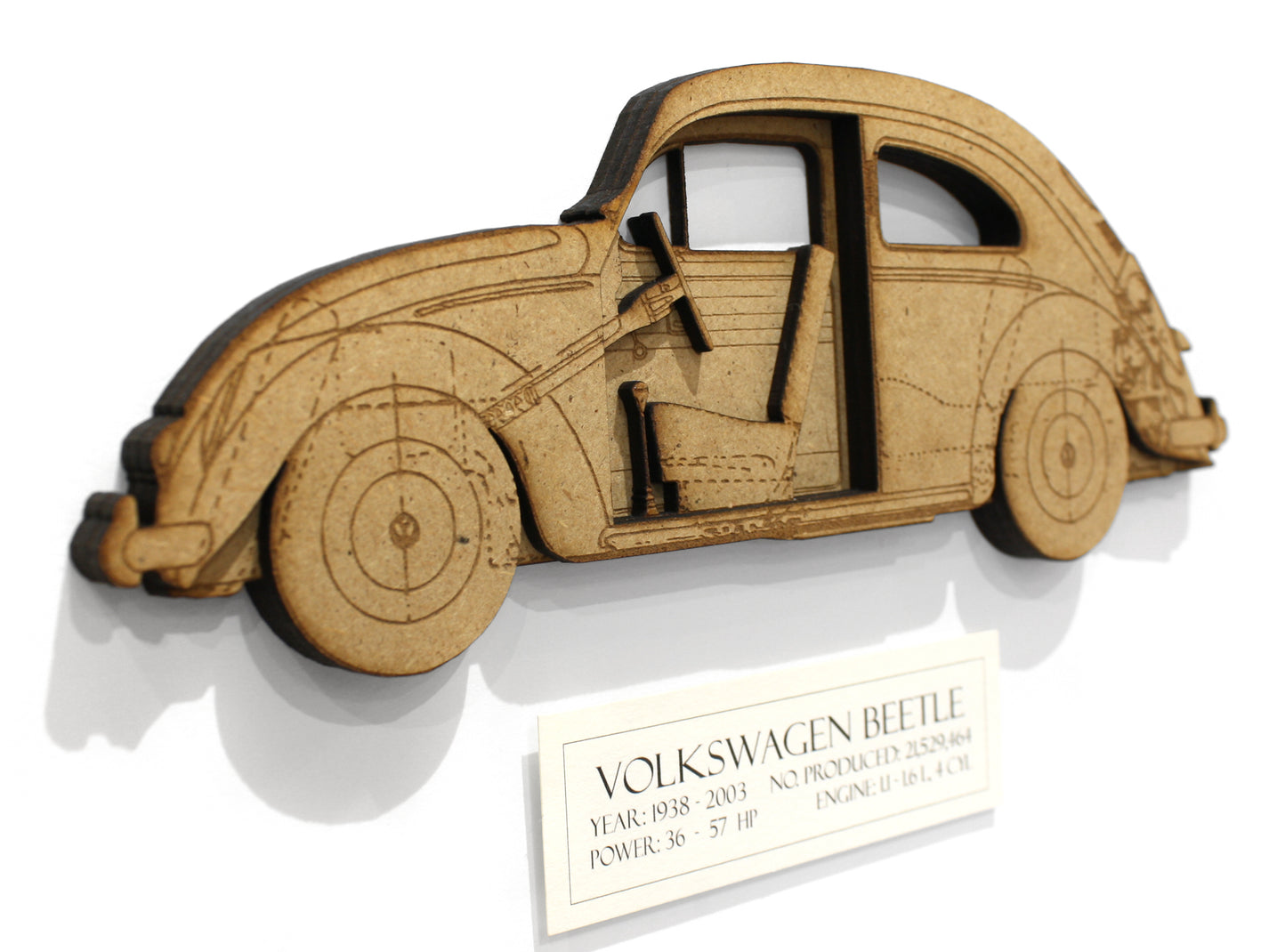 VW Beetle Blueprint Art | Volkswagen Beetle Gift | Laser Cut Wood ...